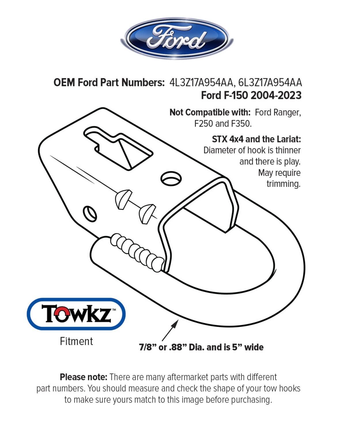 Ford Truck Towkz Tow Hook Covers | Hook Products U.S.A.